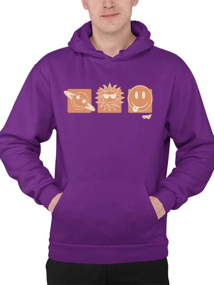 Celestial Joy Icons - Retro Cosmic Emojis Men's Hoodie - Walmart.com