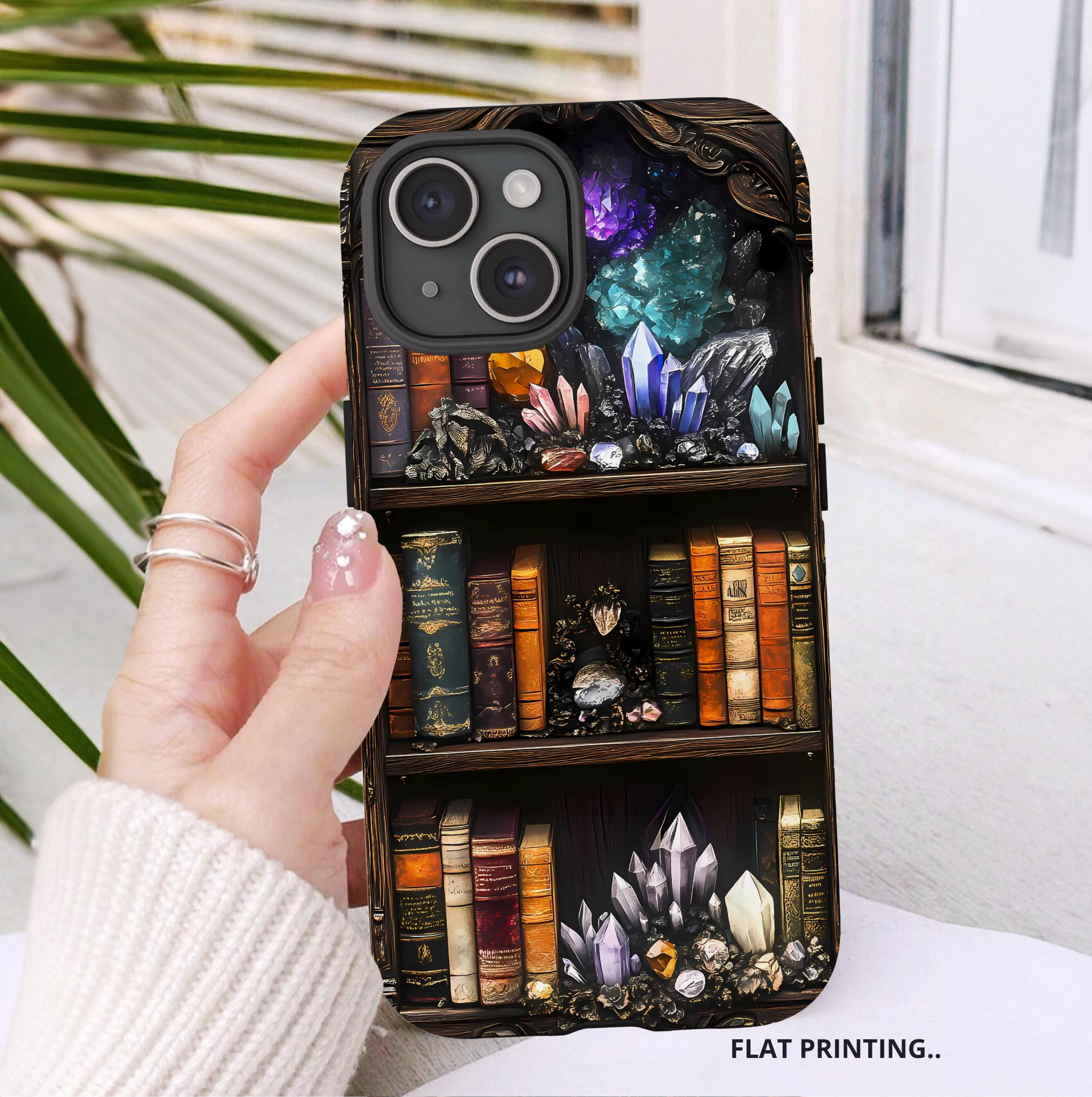 Celestial Library Gemstone Reading Case for iPhone 17 to 11 Pro Max ...