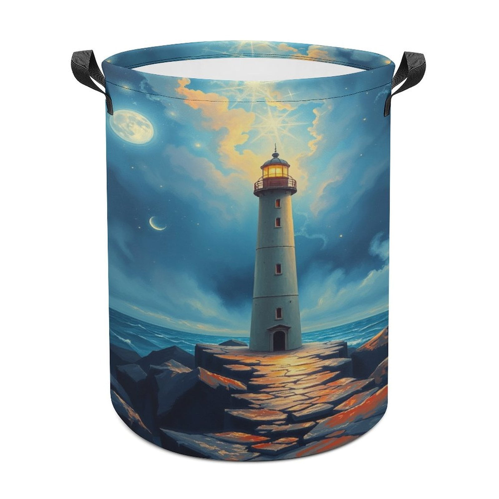 Celestial Lighthouse Beacon Laundry Basket Collapsible Dirty Clothes ...