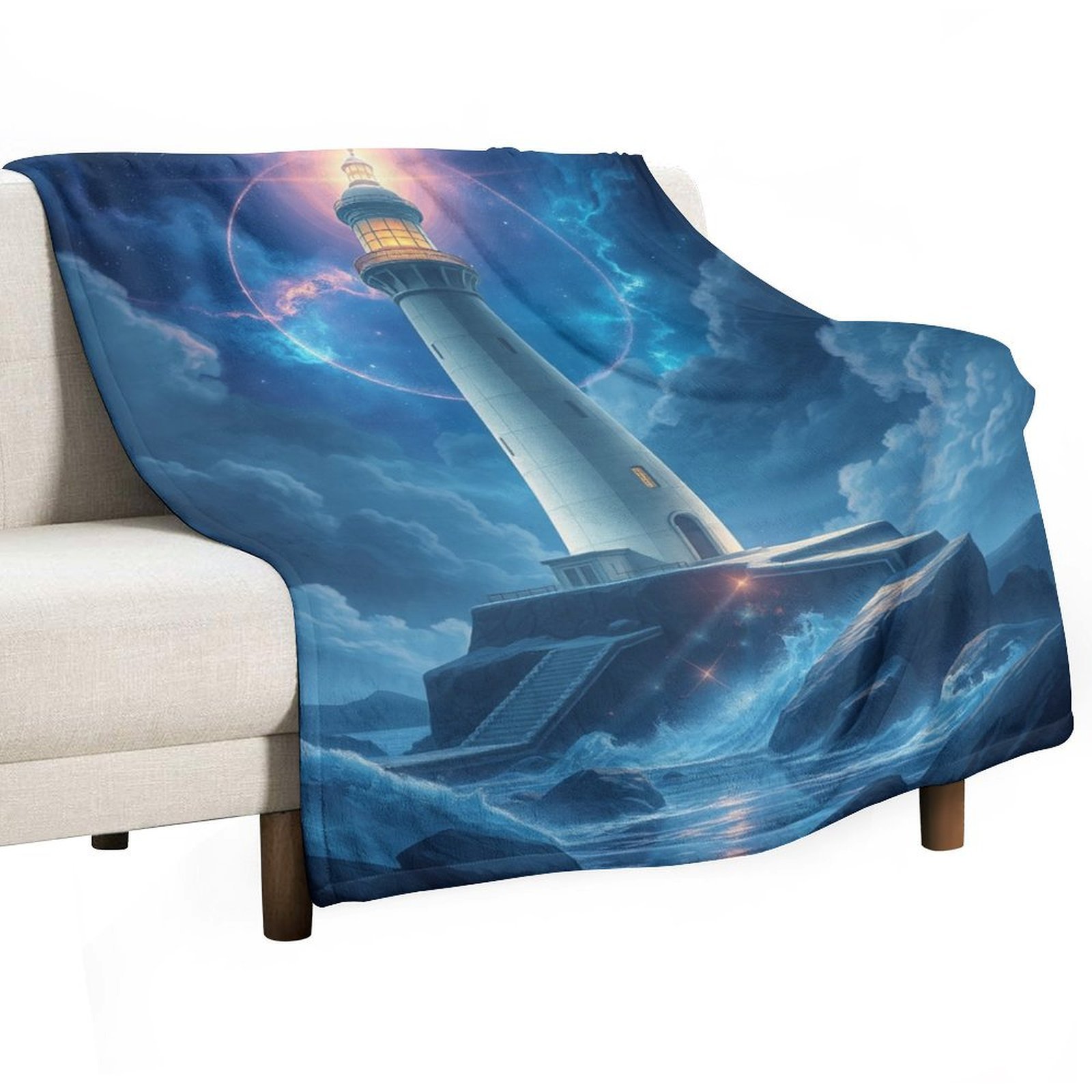Celestial Lighthouse Beacon Throw Blanket for Sofa Luxury Home Interior ...