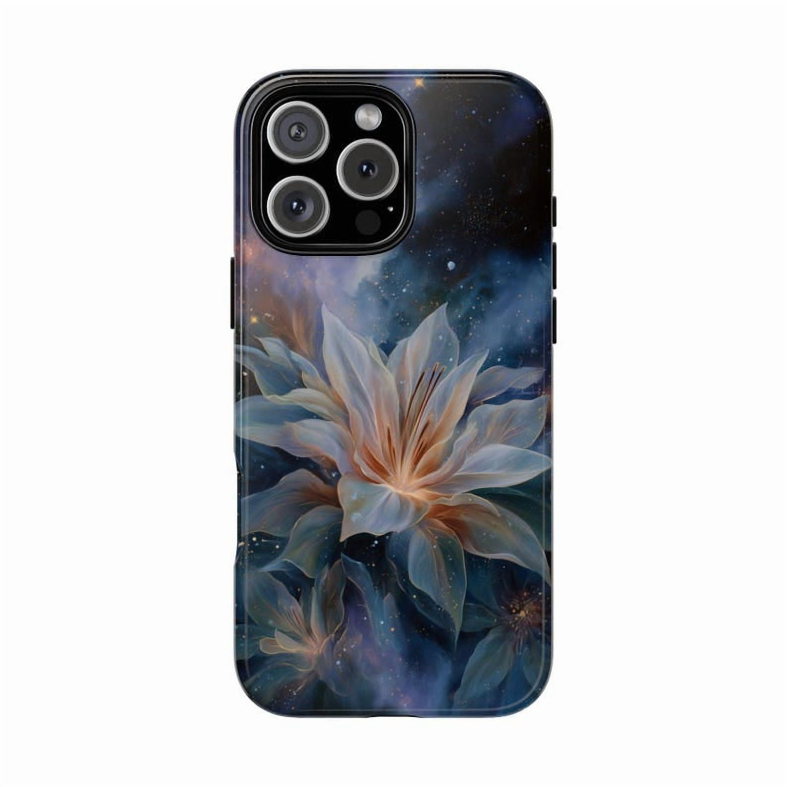 Celestial Lily Surrounded by Space Dust Nebula Cosmic Artwork Phone ...