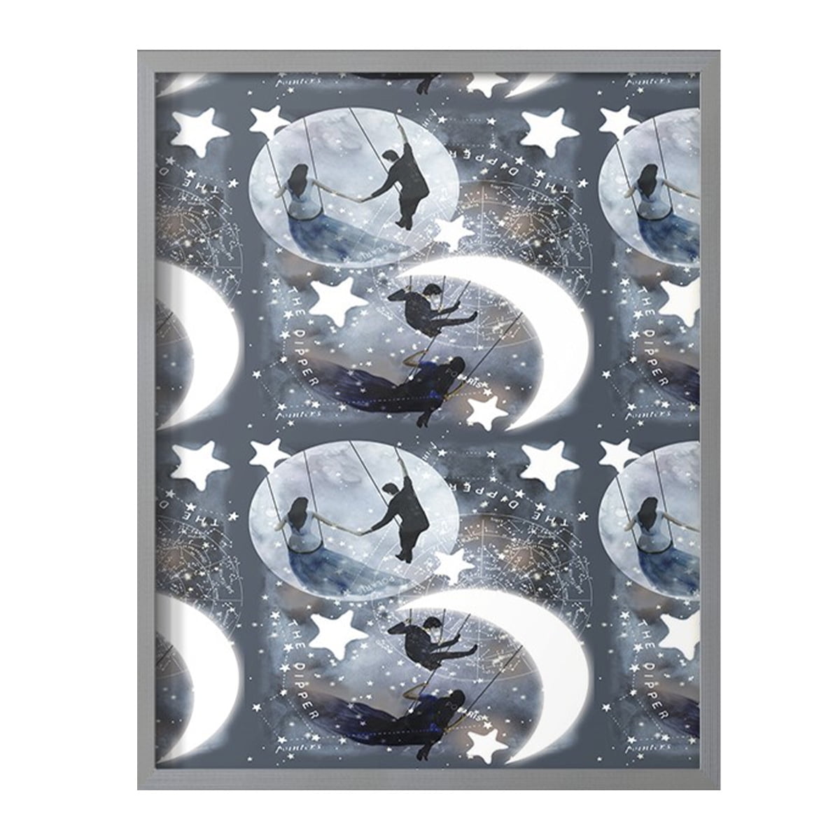 Celestial Love Collection E Framed Print in Gray Solid Wood Framed Print No Nail Hanging ...