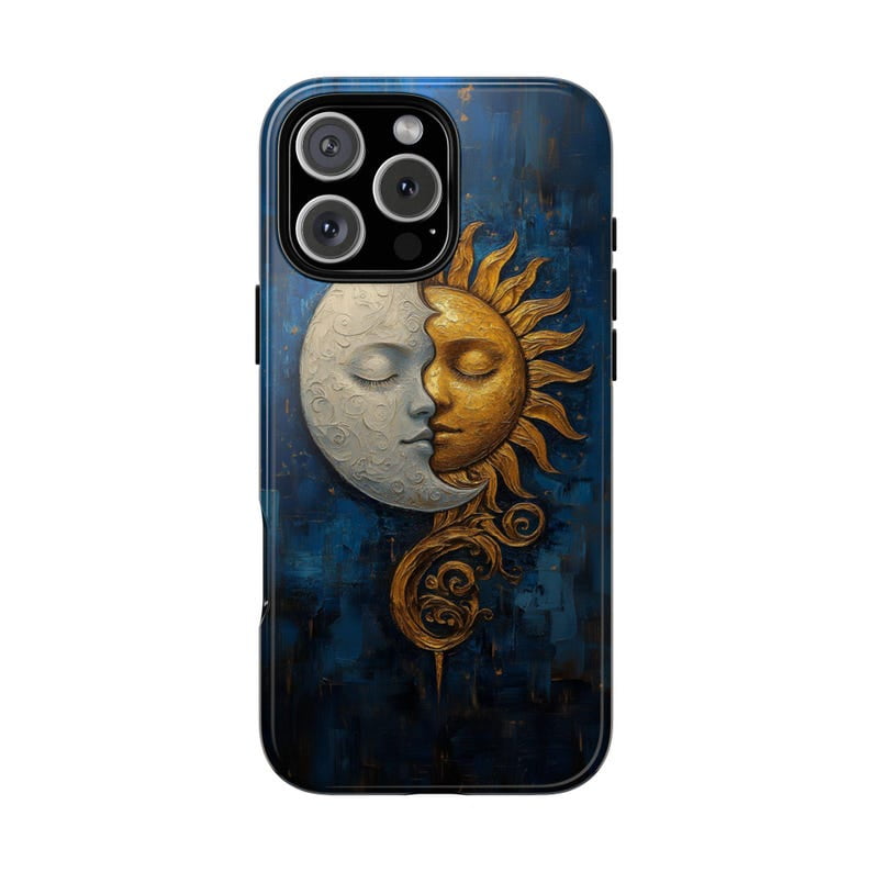 Celestial Lunar Moon Golden Solar Sun Abstract Artistic Protective ...