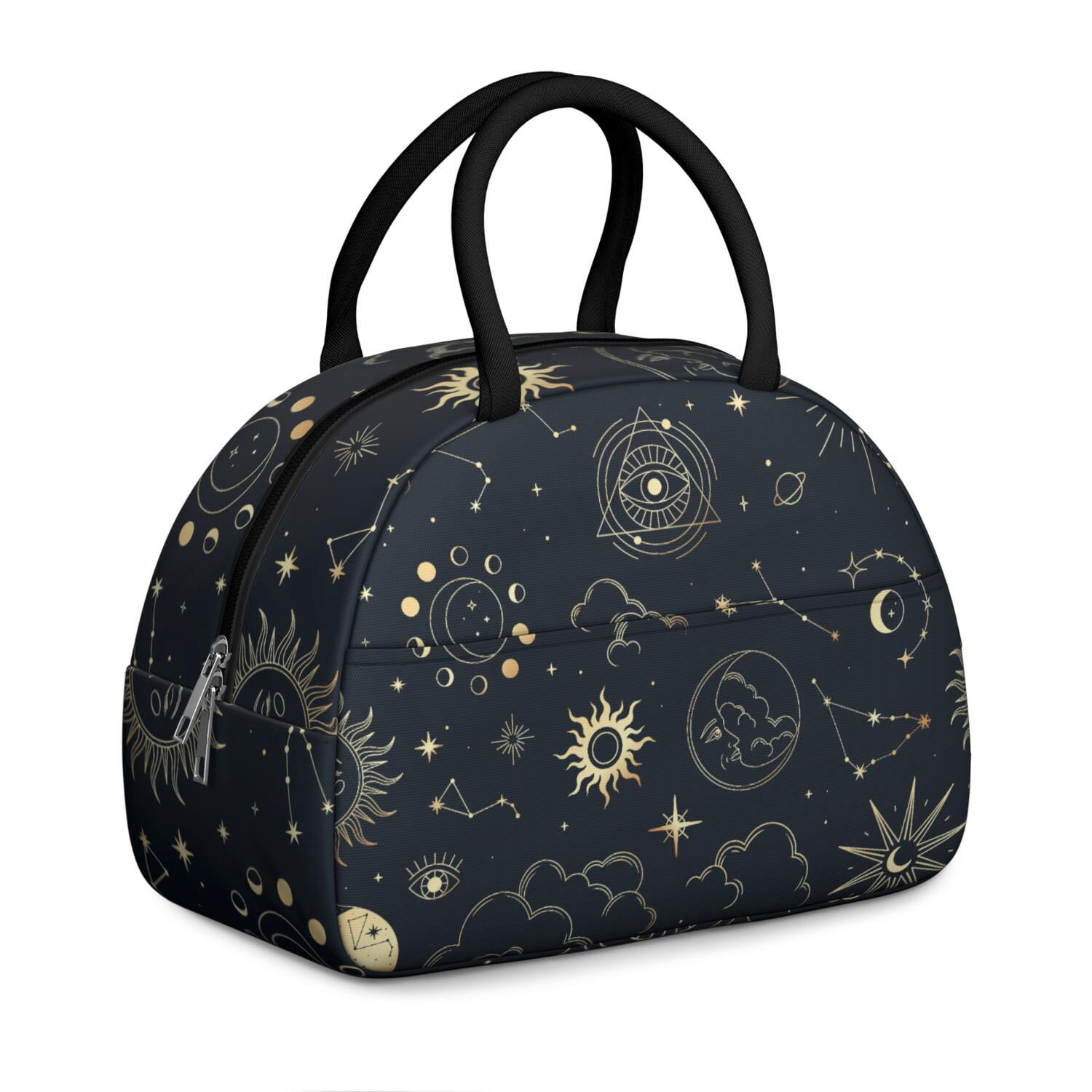 Celestial Lunch Bag - Sun and Moon Phase Print Insulated Tote, Boho ...