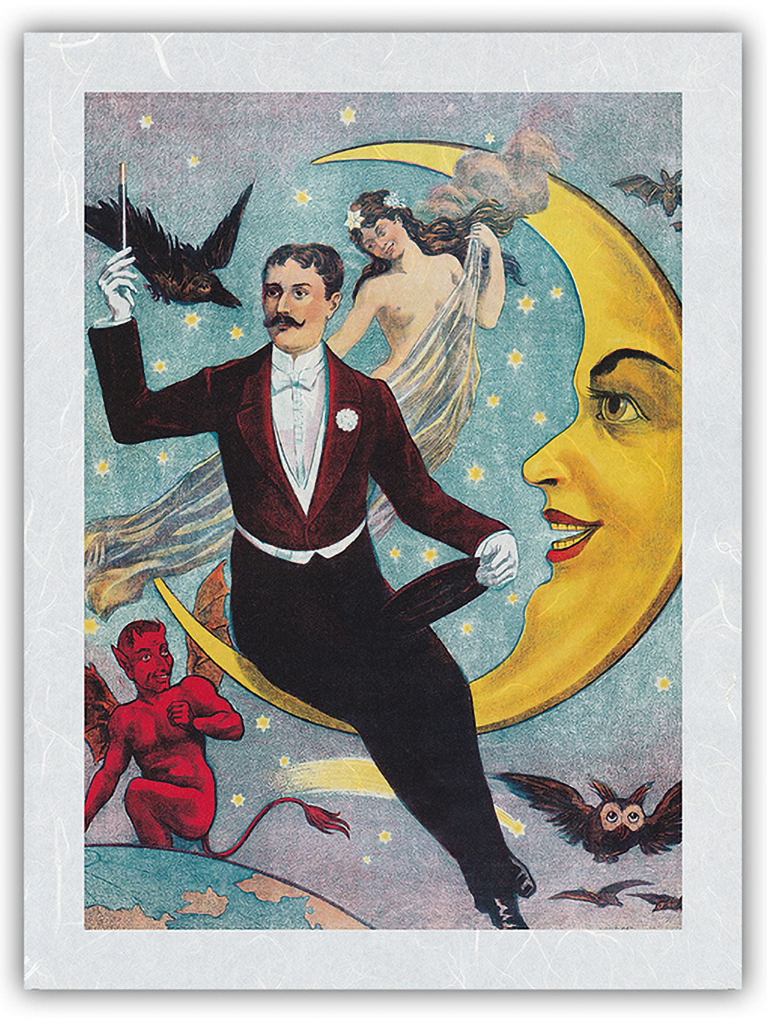Celestial Magician - Black and Modern Magic - Vintage Magic Poster c ...