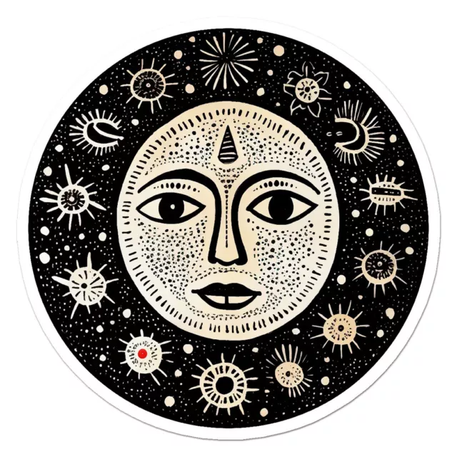 Celestial Man Moon Sticker Phone Decal Water Bottle Stickers Car Decals ...