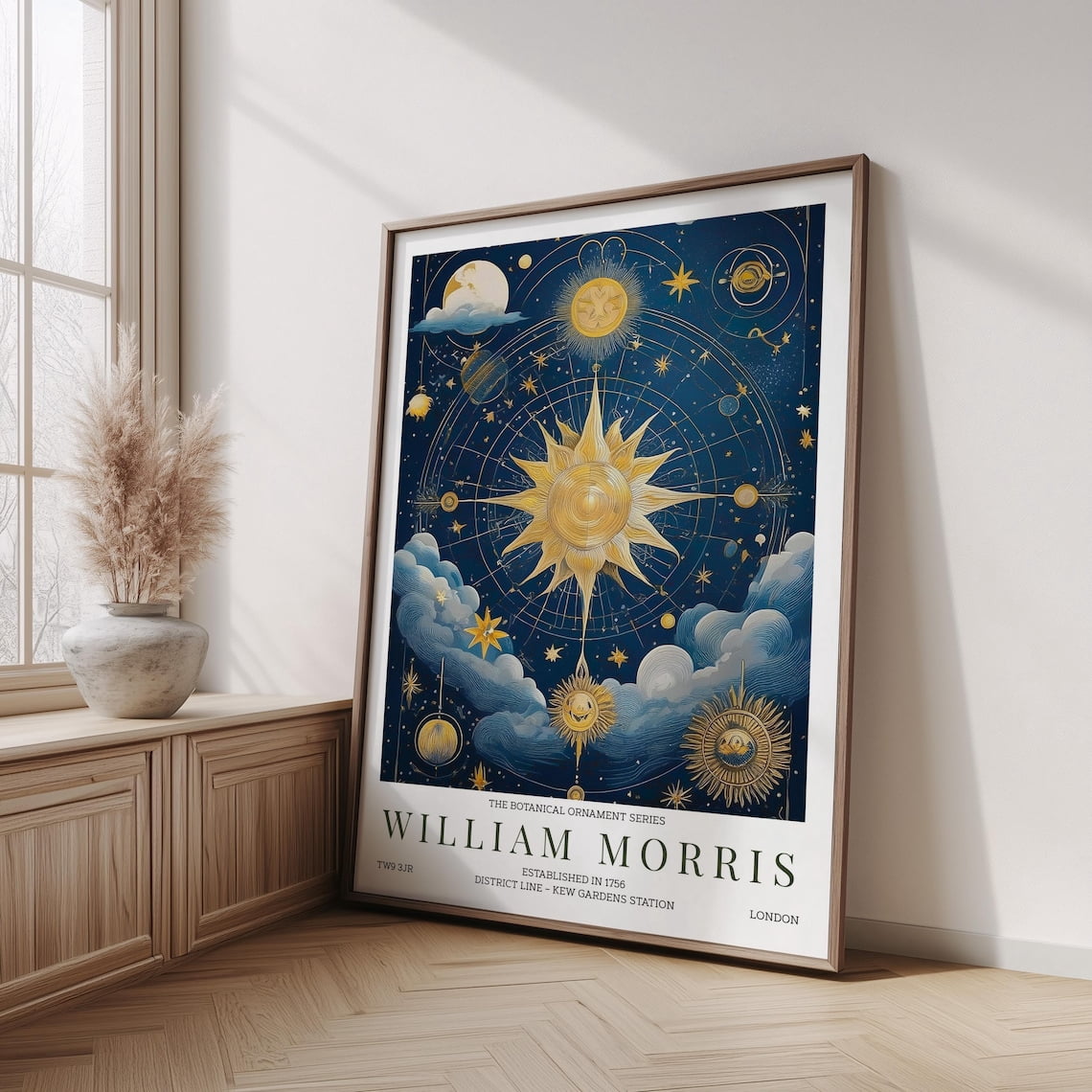 Celestial Map Poster Vintage Sun And Moon Art Art Nouveau Astronomy ...