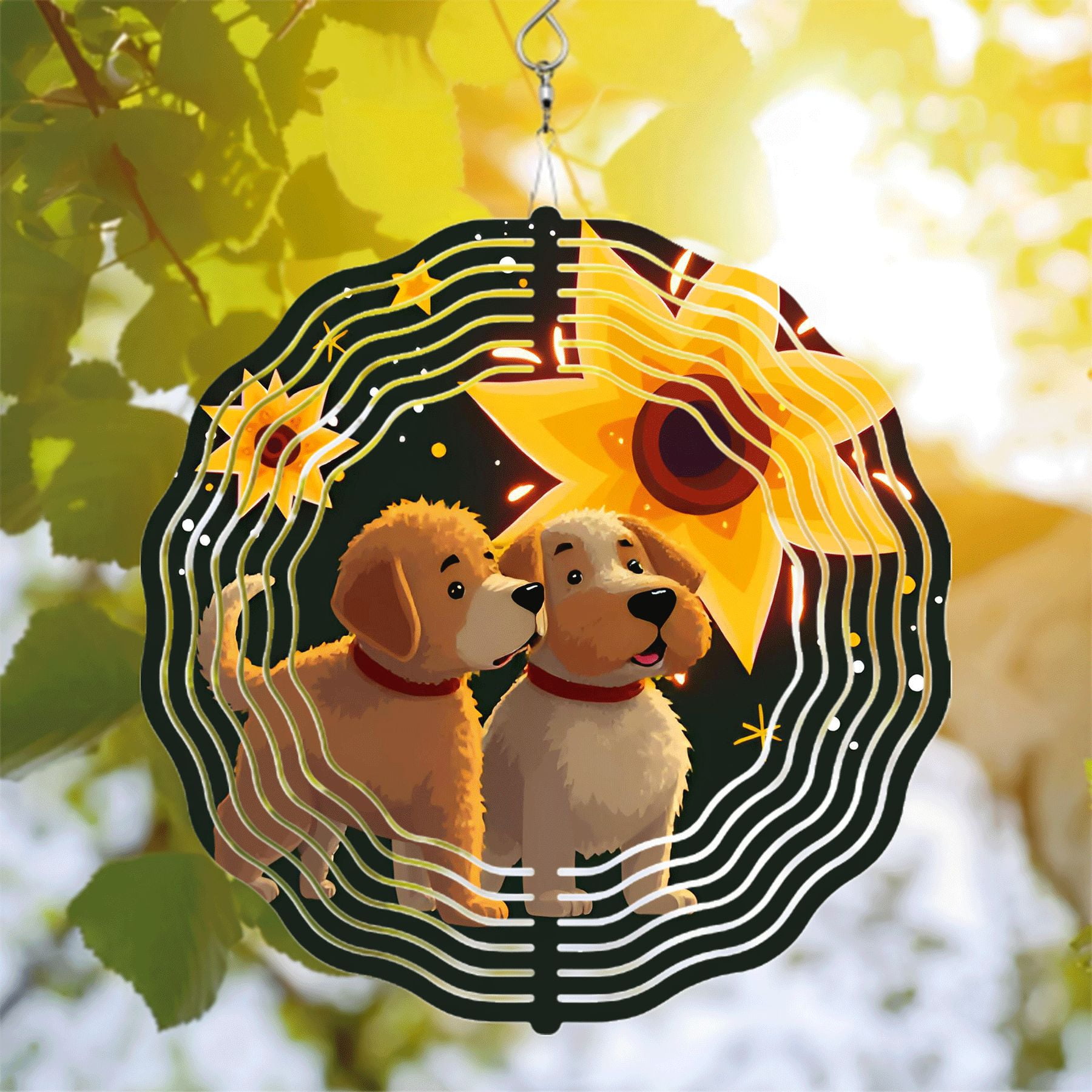 Celestial Metal Wind Spinner with Concentric Rings Design - Stunning ...