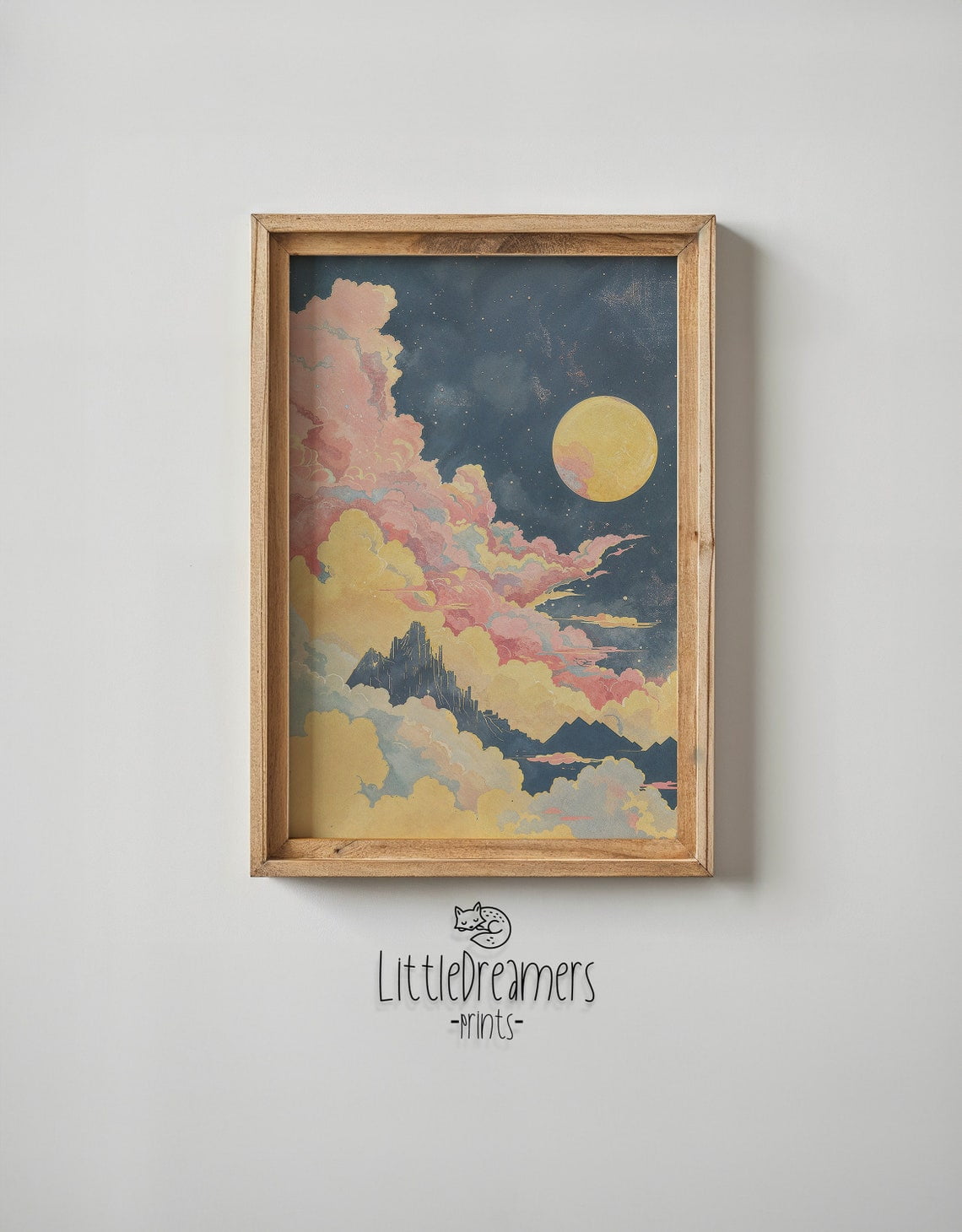 Celestial Moon Art Print, Nursery Wall Art Kids Posters Decor Gift ...