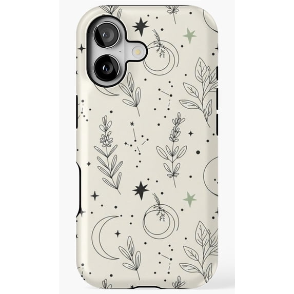 Celestial Moon Herbs Pattern Phone Case for iPhone 11 12 13 14 15 16 17 ...