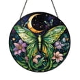 Celestial Moon Moth Window Hanging Stained Glass Suncatcher Decor ...