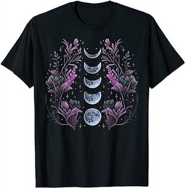 Celestial Moon Phase BOHO Wildflowers Zodiac Witchcore T-Shirt ...