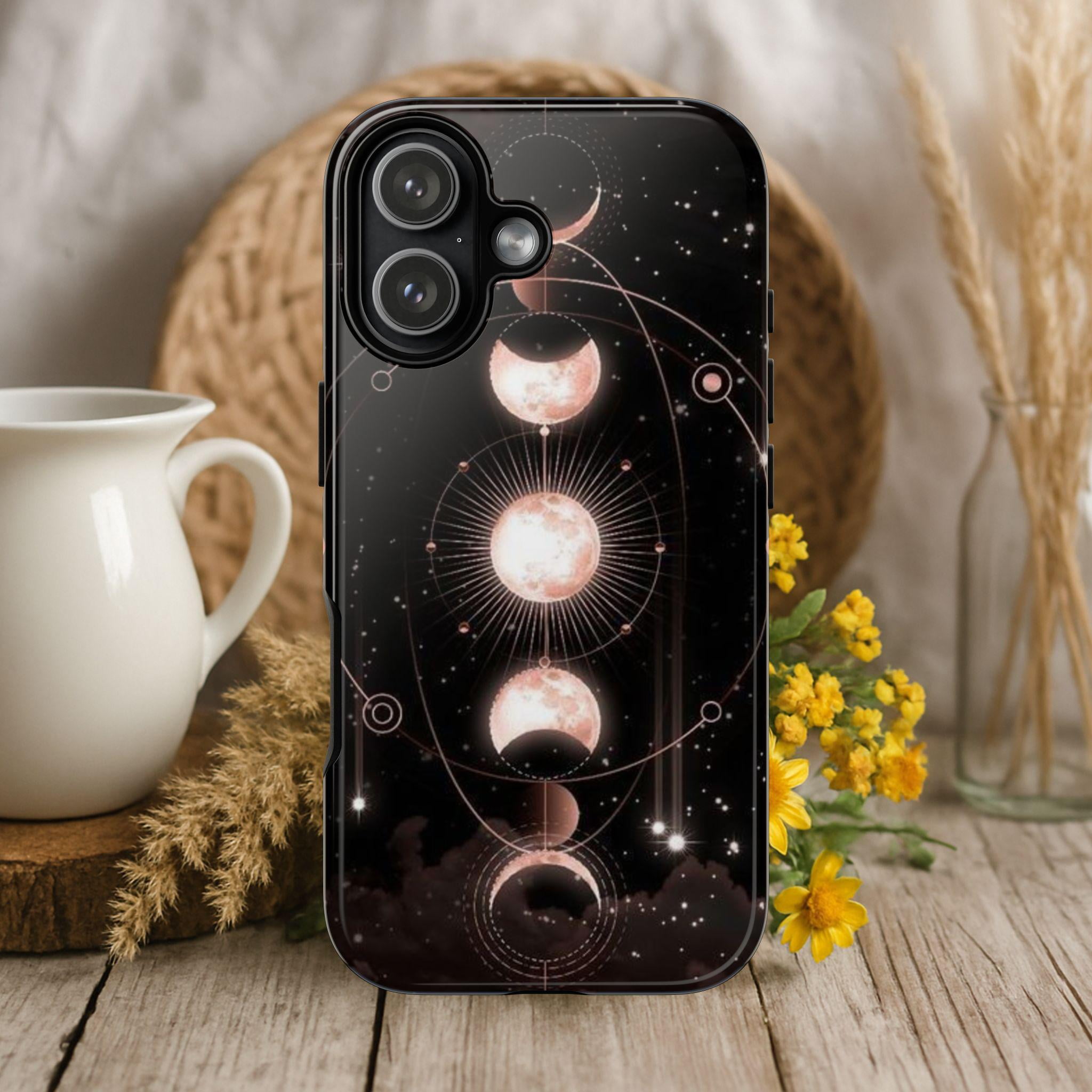 Celestial Moon Phase Phone Case Astrology Gift iPhone 17 through 11 Pro ...