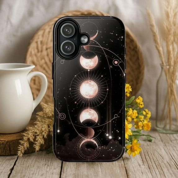 Celestial Moon Phase Phone Case Astrology Gift iPhone 17 through 11 Pro ...