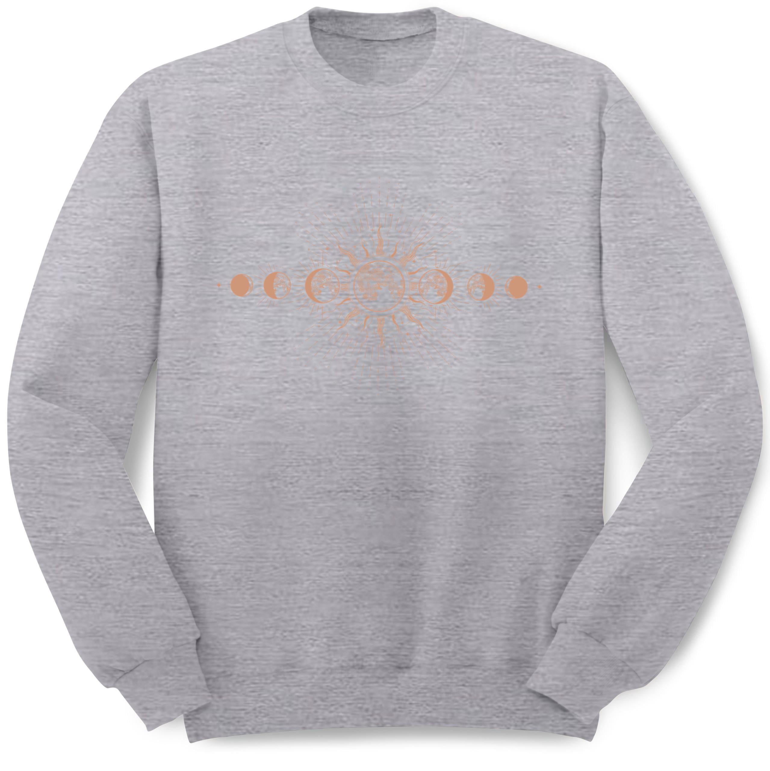 Celestial Moon Phase Sweatshirt, Boho Moon Graphic Tee - Walmart.com