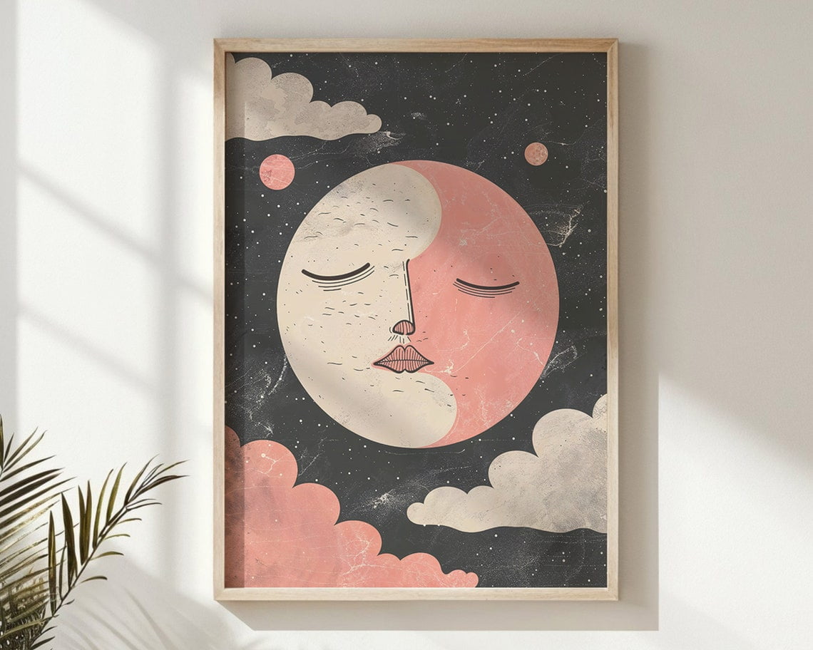 Celestial Moon Phases Wall Art, Nursery Wall Art Kids Posters, Abstract Space Decor Gift ...