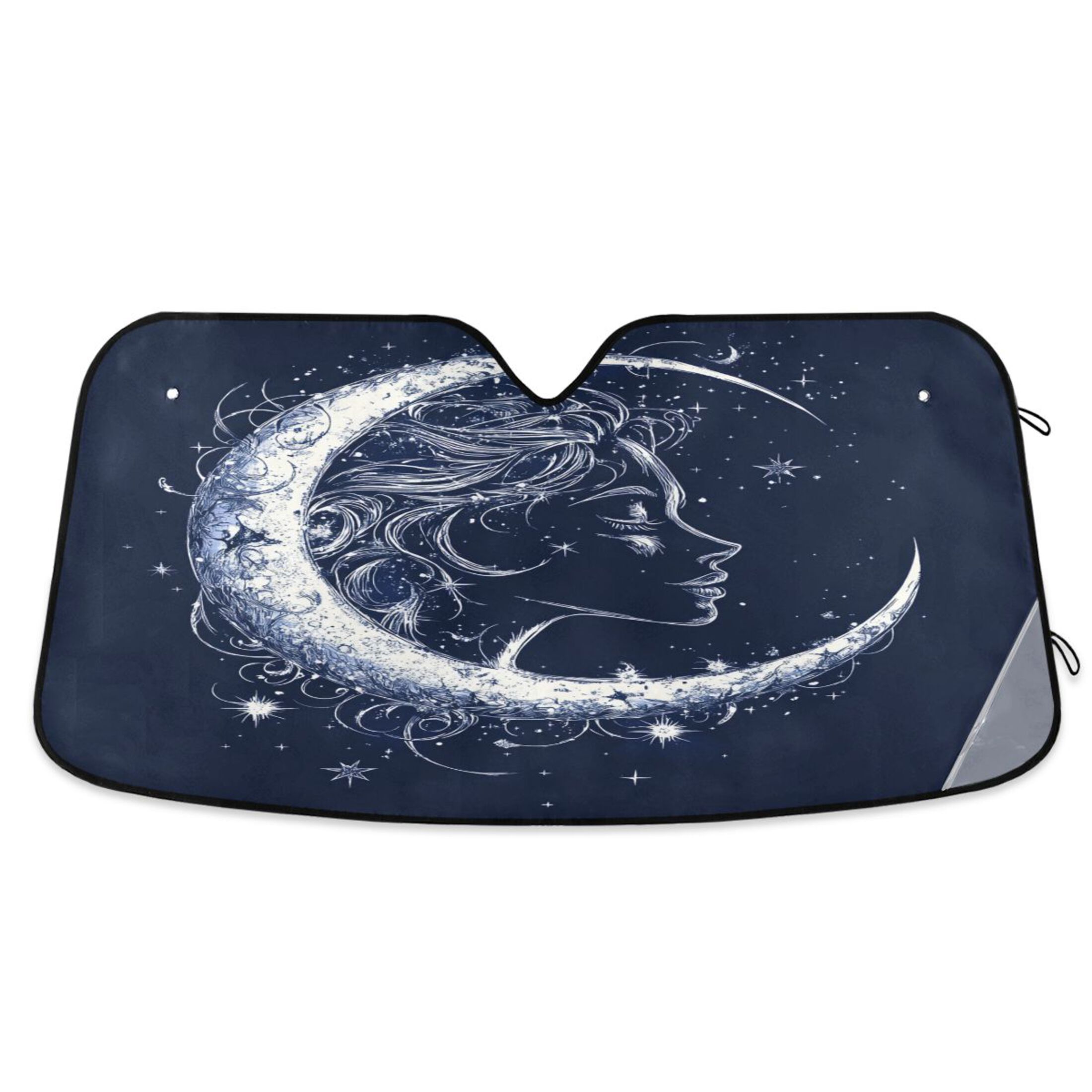 Celestial Moon Star Beautiful Side Face Windshield Sun Shade Automobile ...