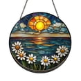 Celestial Moon Star Stained Glass Style Window Decor, Night Sky Hanging ...