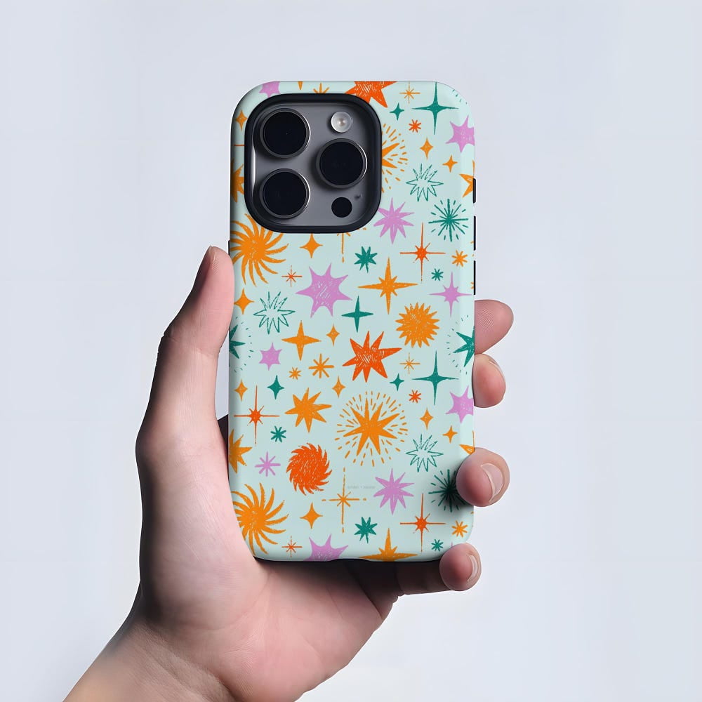 Celestial Moon Stars Mystical Sun Design iPhone Case 17 16 15 14 13 12 ...
