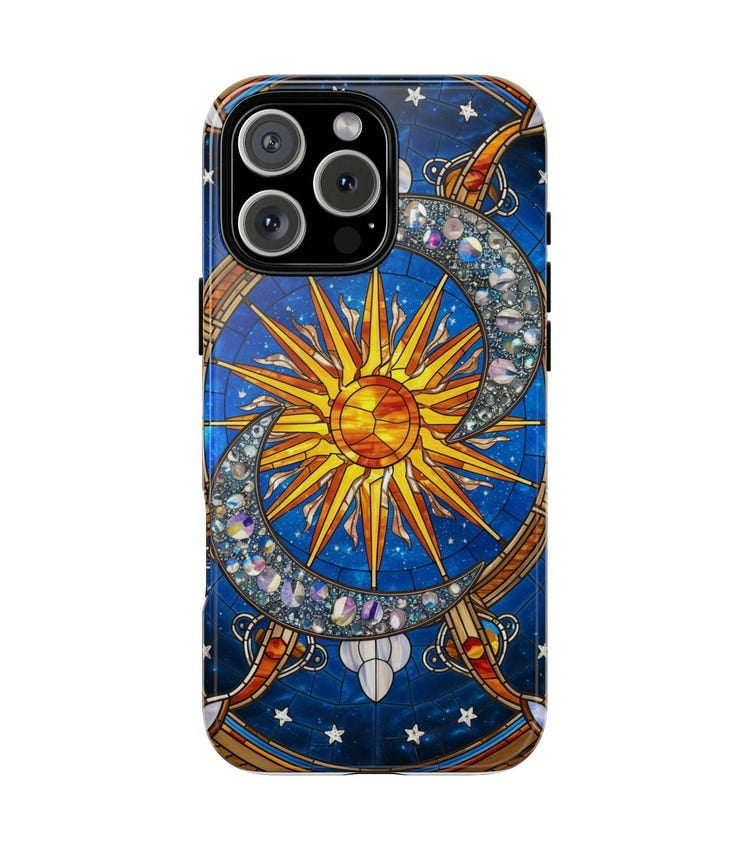 Celestial Moon & Stars Stained Glass Inspired Graphic Case for Apple ...