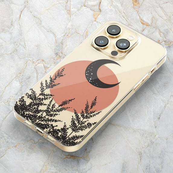 Celestial Moon Trees Terracotta Rust Phone Case 17 16 15 14 13 12 11 ...