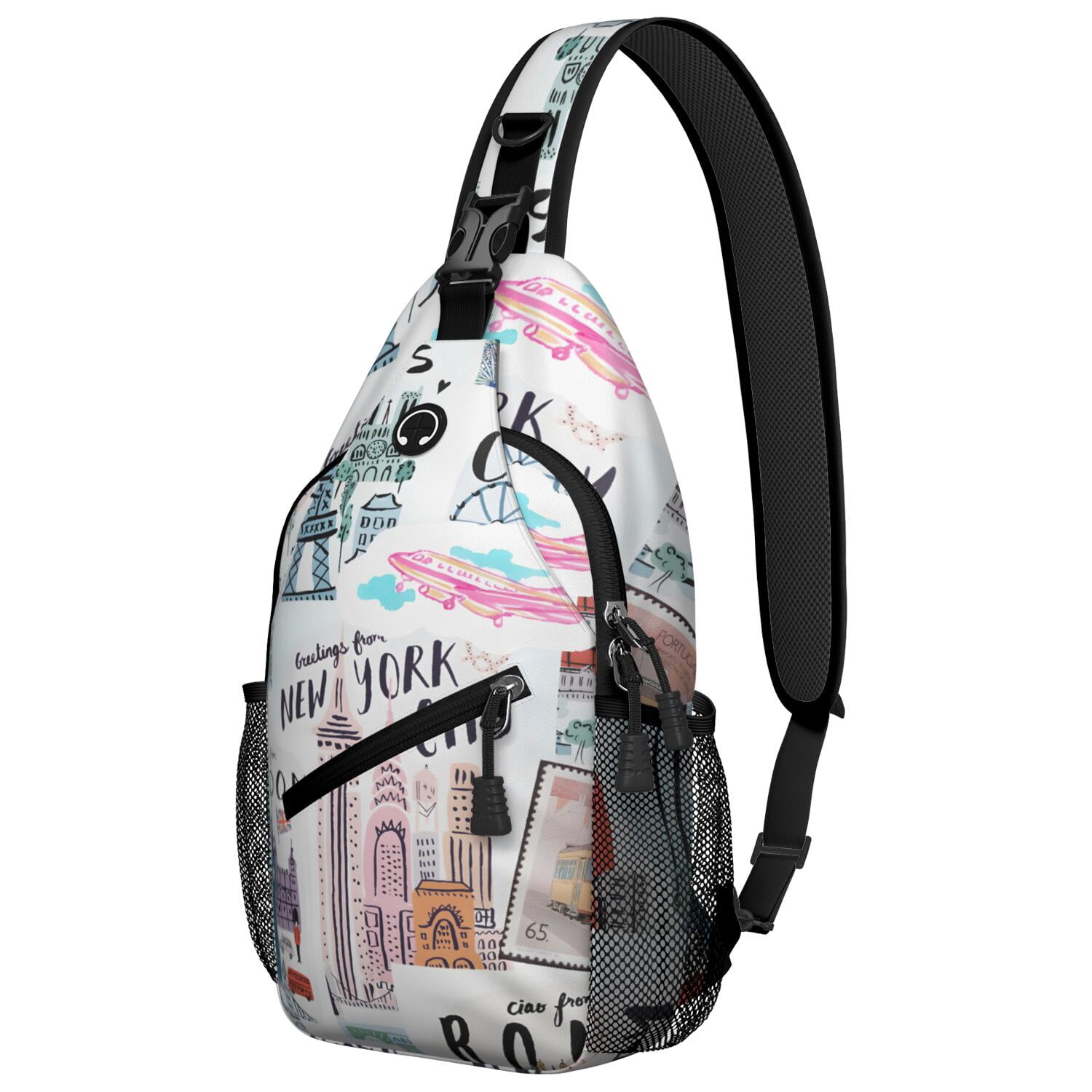 Celestial Moon and Stars Sling Backpack, Galaxy Aesthetic Design ...
