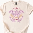 Celestial Moth T-Shirt Moon Phases Botanical Cotton Tee Natural Beige ...