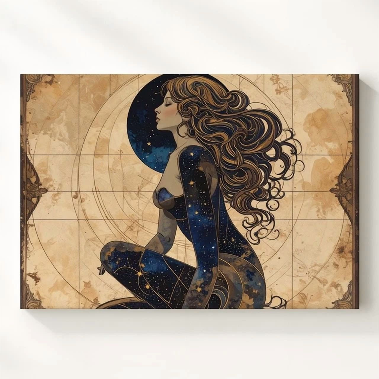 Celestial Muse Posterstar-Filled Silhouette With Cosmic Ring And S Wall ...
