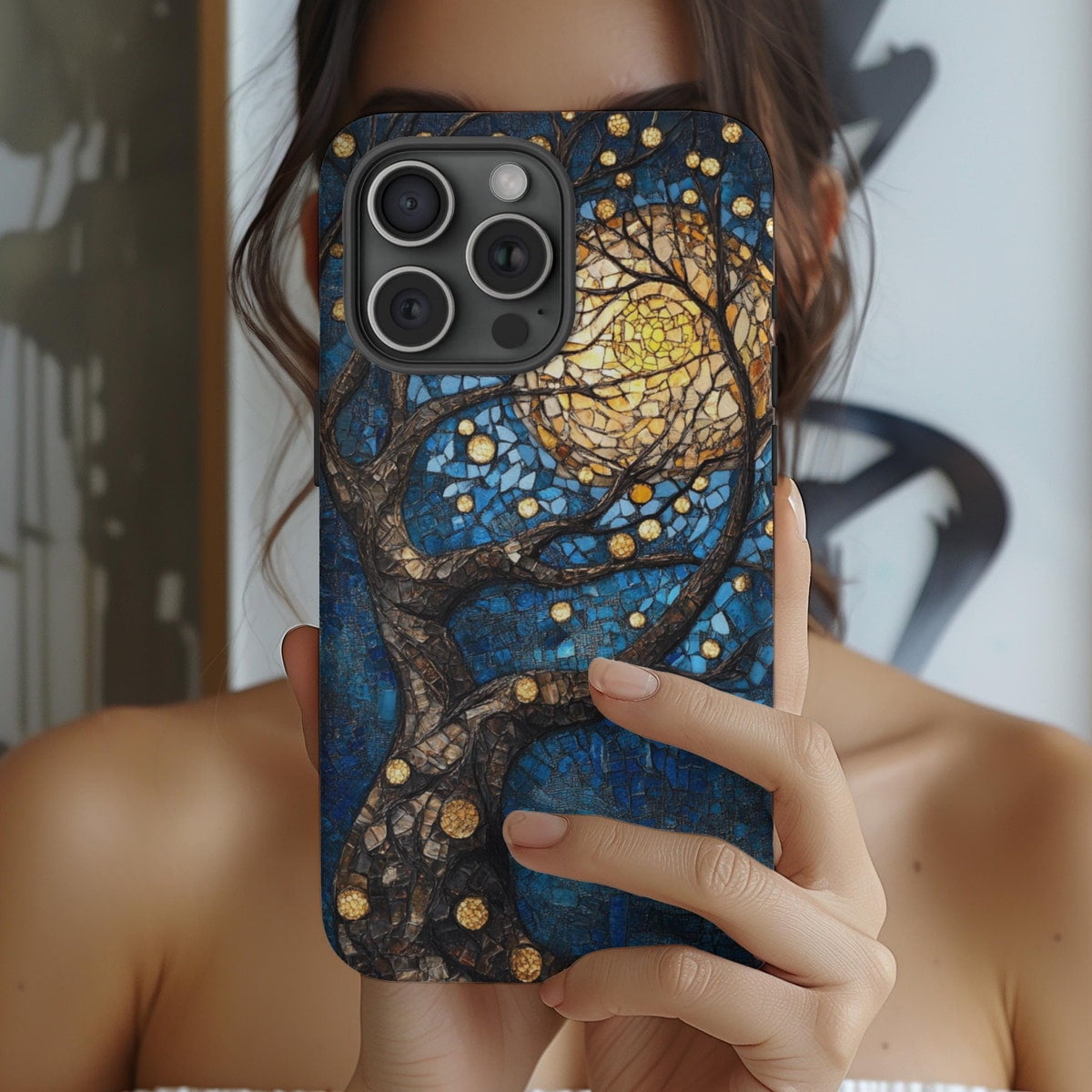 Celestial Nature Stained Glass Mosaic Phone Case 17 16 15 14 13 12 11 ...
