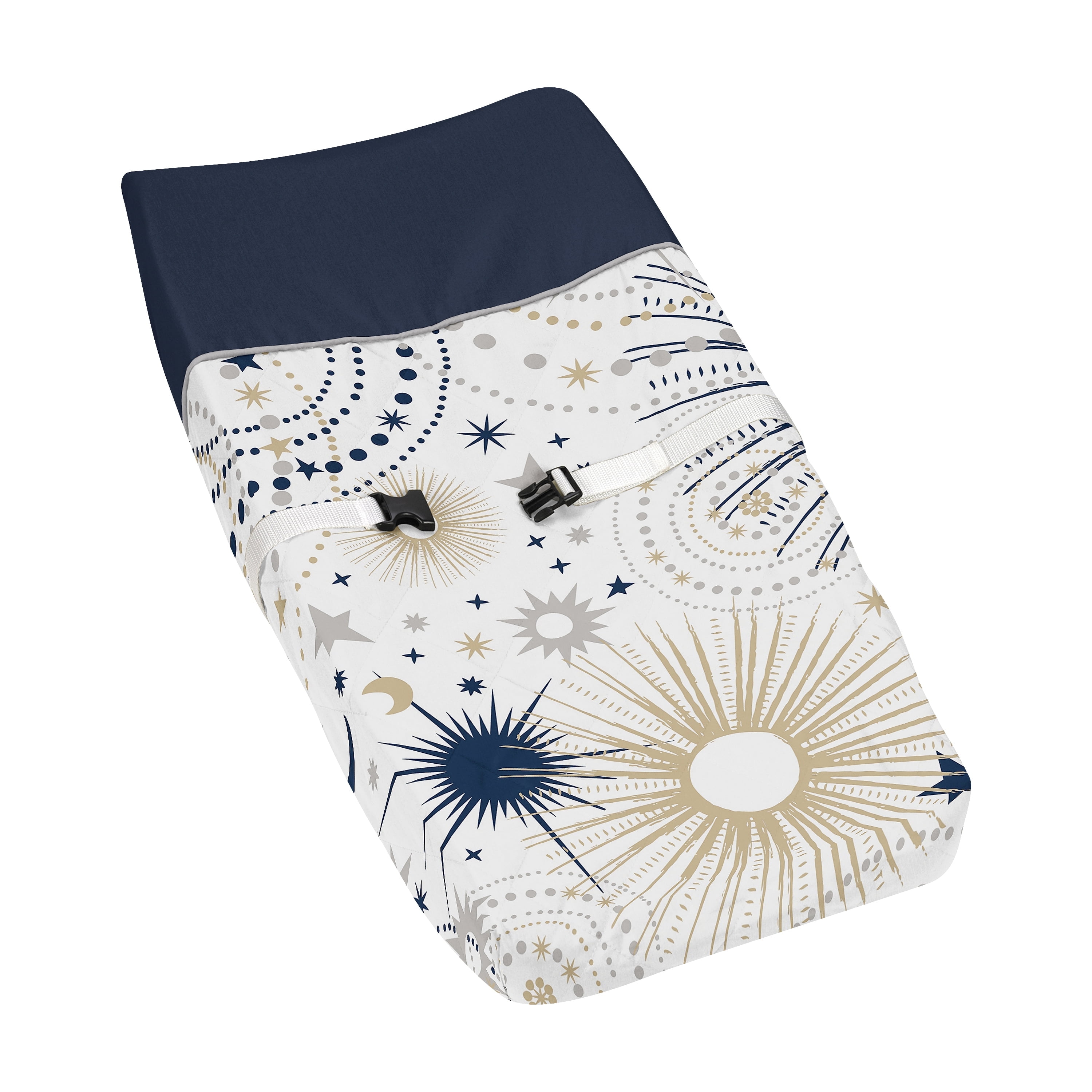 Sweet Jojo Designs Celestial Blue Gold and Grey Changing Pad Cover ...