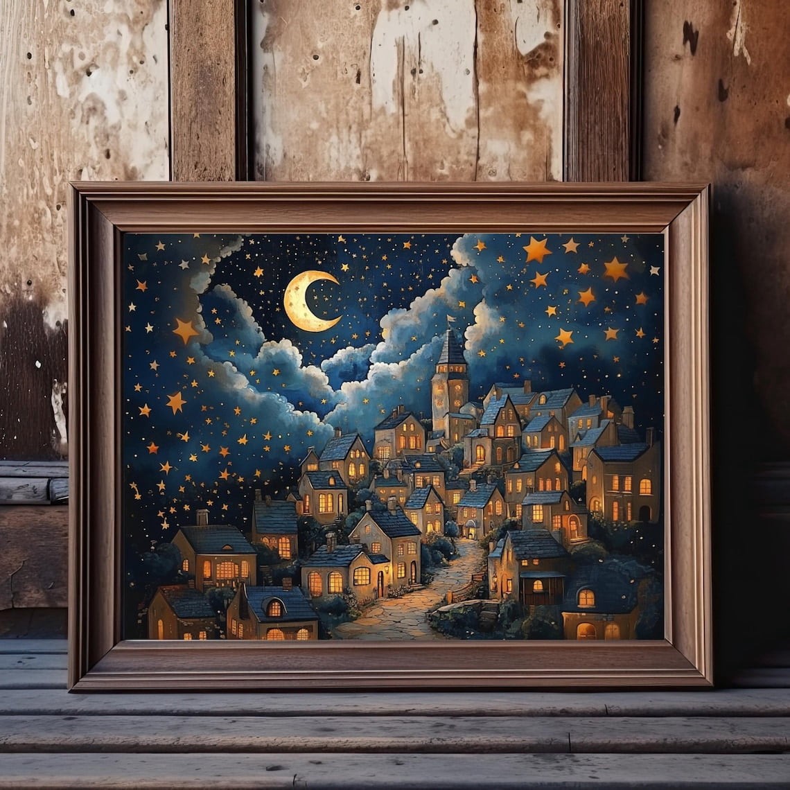 Celestial Night Poster Dark Cottagecore Kids Room Wall Art Dark ...