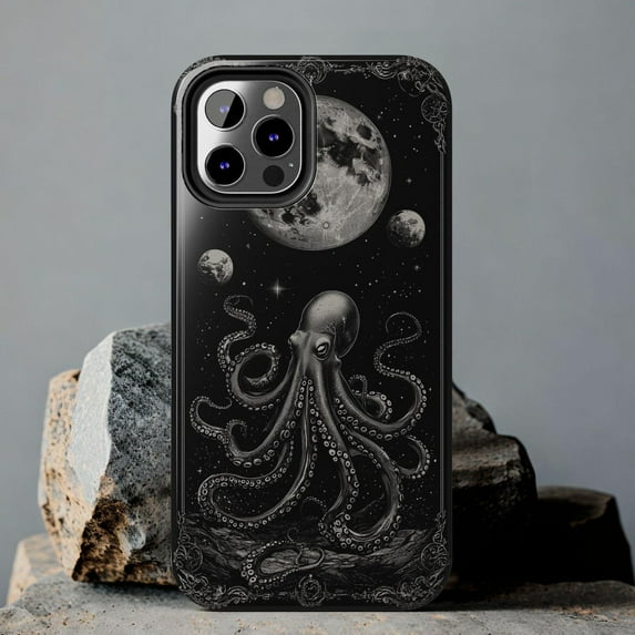 Celestial Octopus Full Moon Ocean Kraken Phone Case 17 16 15 14 13 12 ...