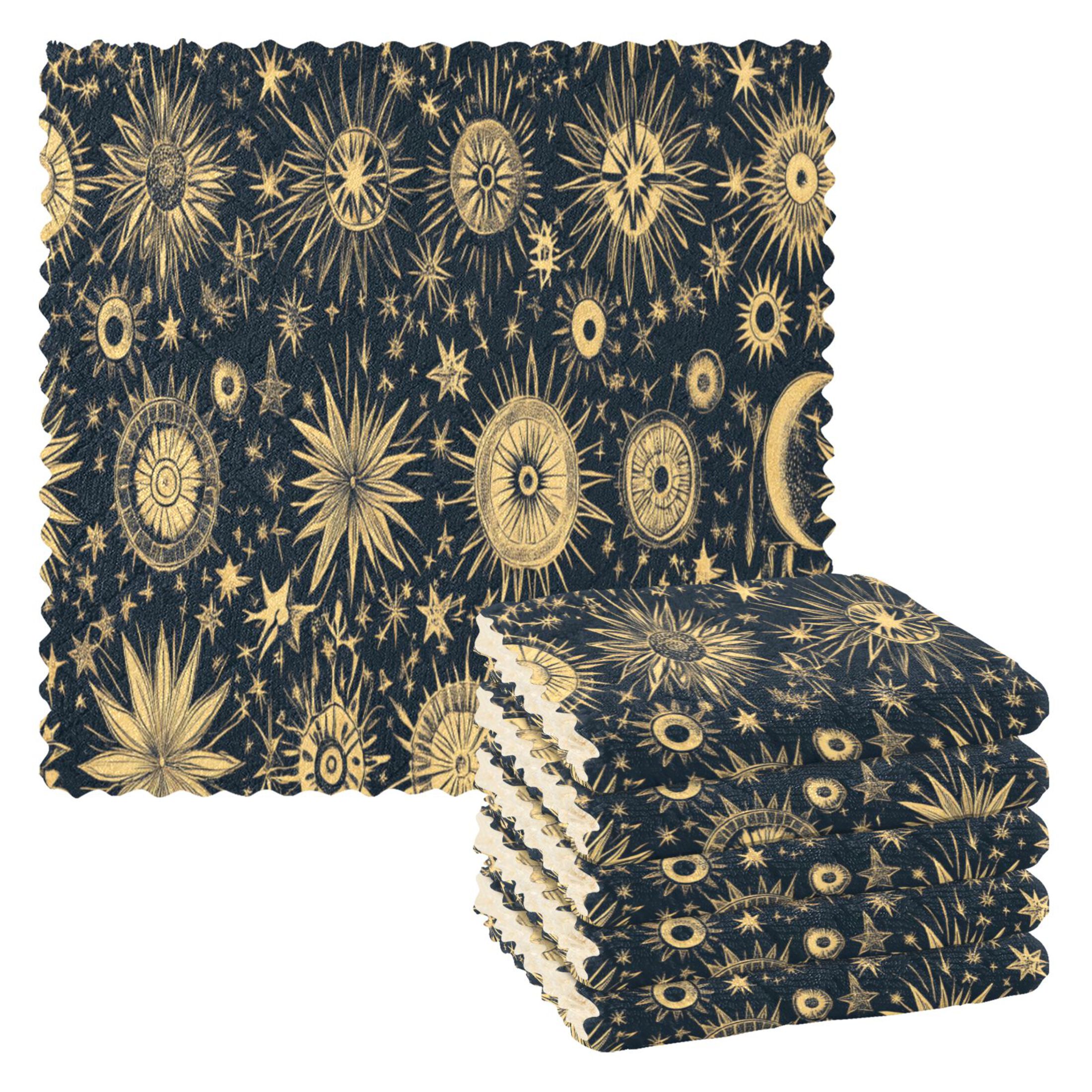 Celestial Patterns 6 Pack Kitchen Cleaning Cloths 11'' x 11'', Super ...