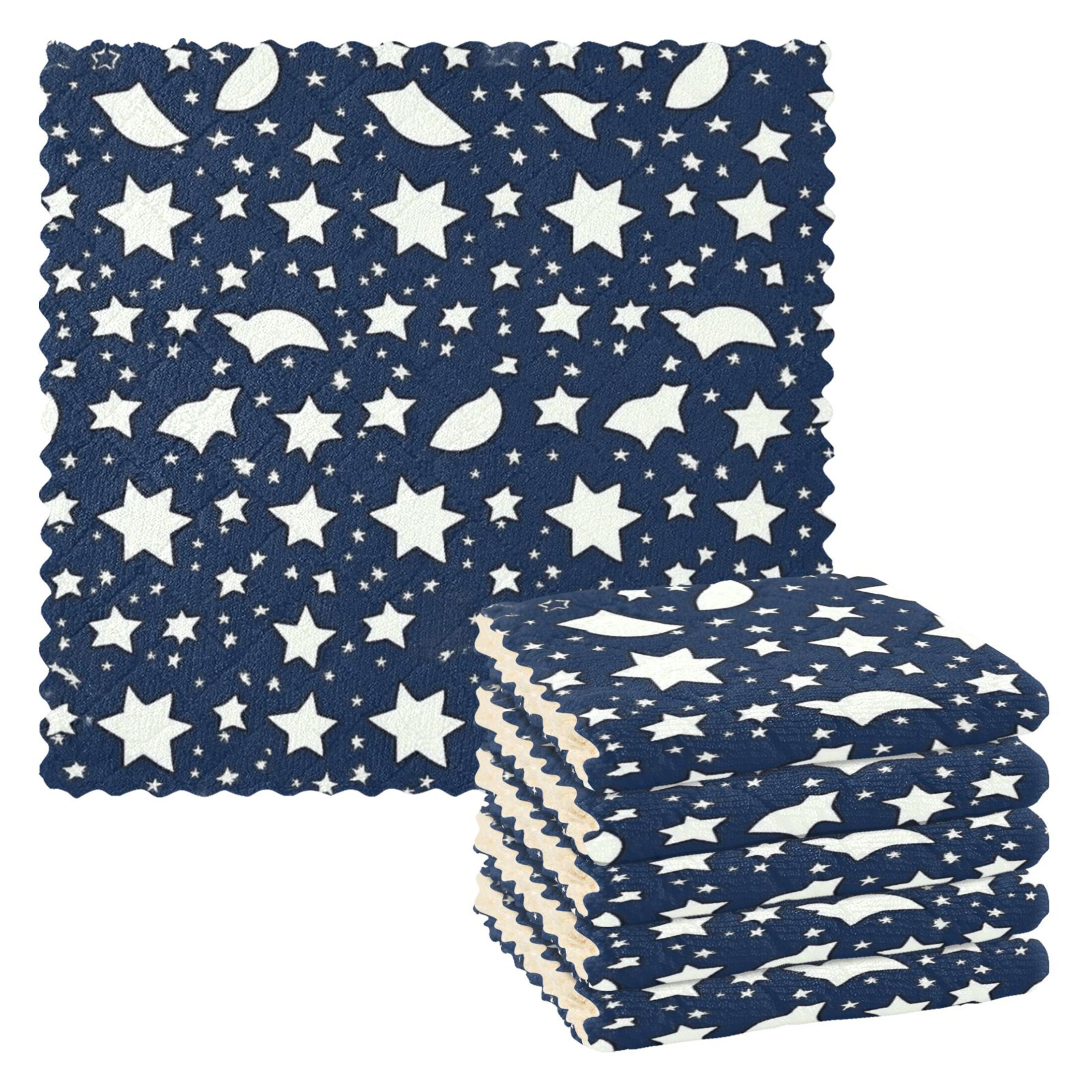 Celestial Patterns Design 6 Pack Kitchen Cleaning Cloths 11'' x 11 ...