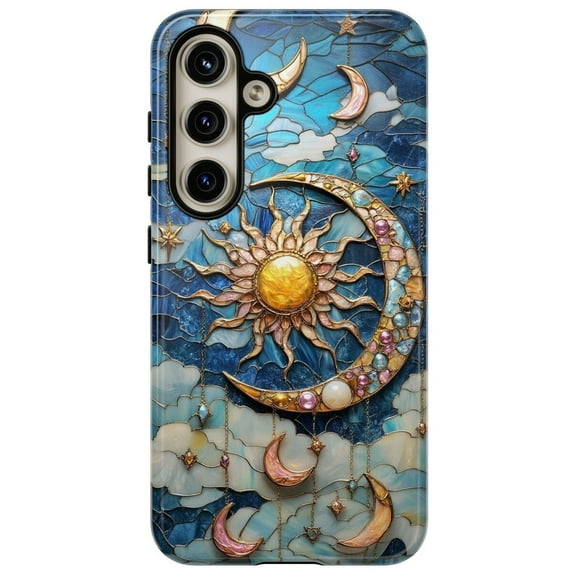 Celestial Pink Sun Moon Stars Starry Night Case with iPhone 17 to 11 ...