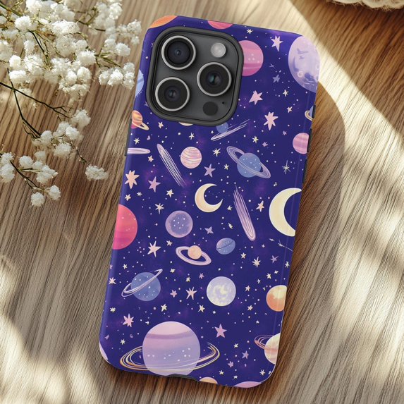 Celestial Planet Pattern Galaxy Moon Phone Case for 17 16 15 14 13 12 ...