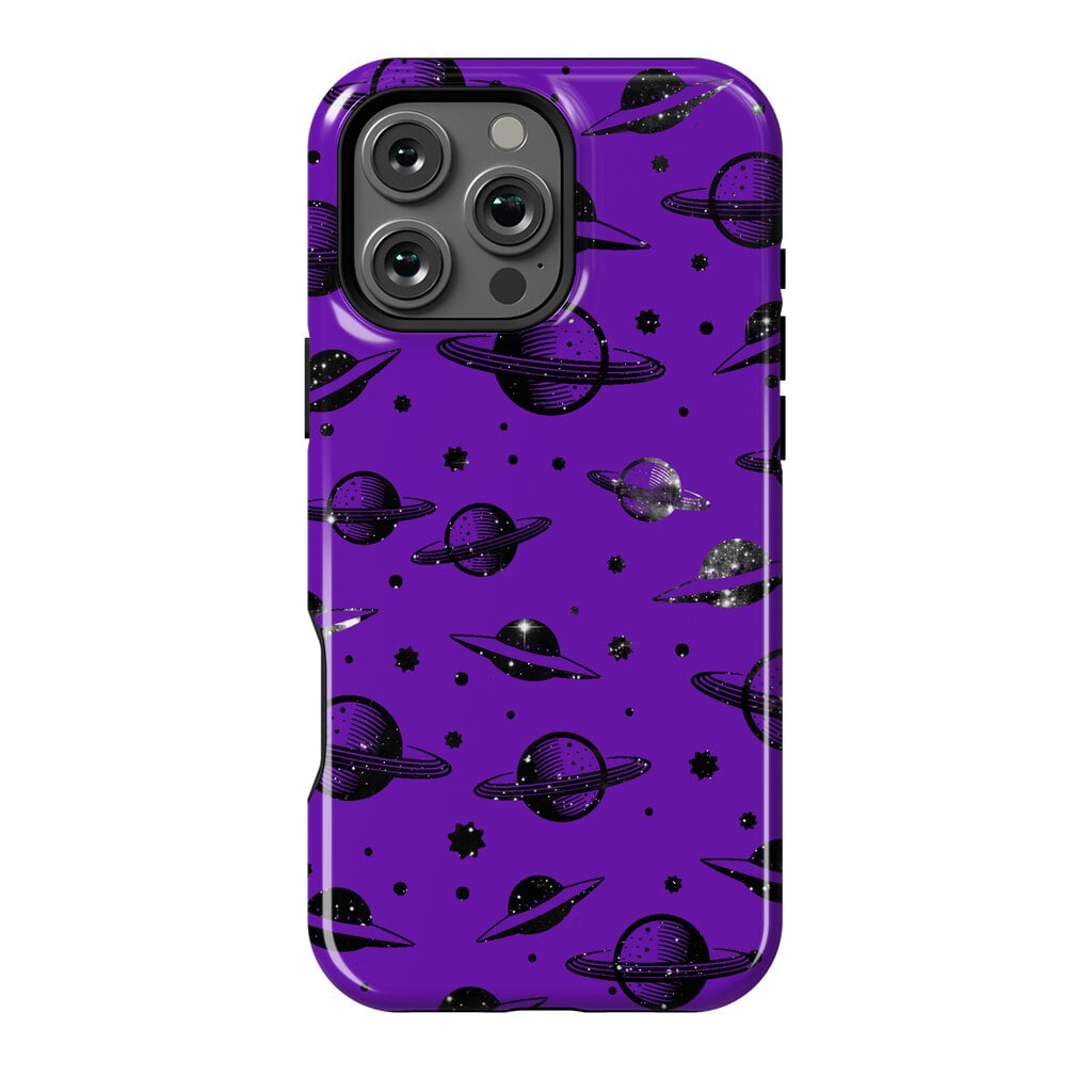 Celestial Planets And Stars Purple Space Pattern Tough Case for iPhone ...
