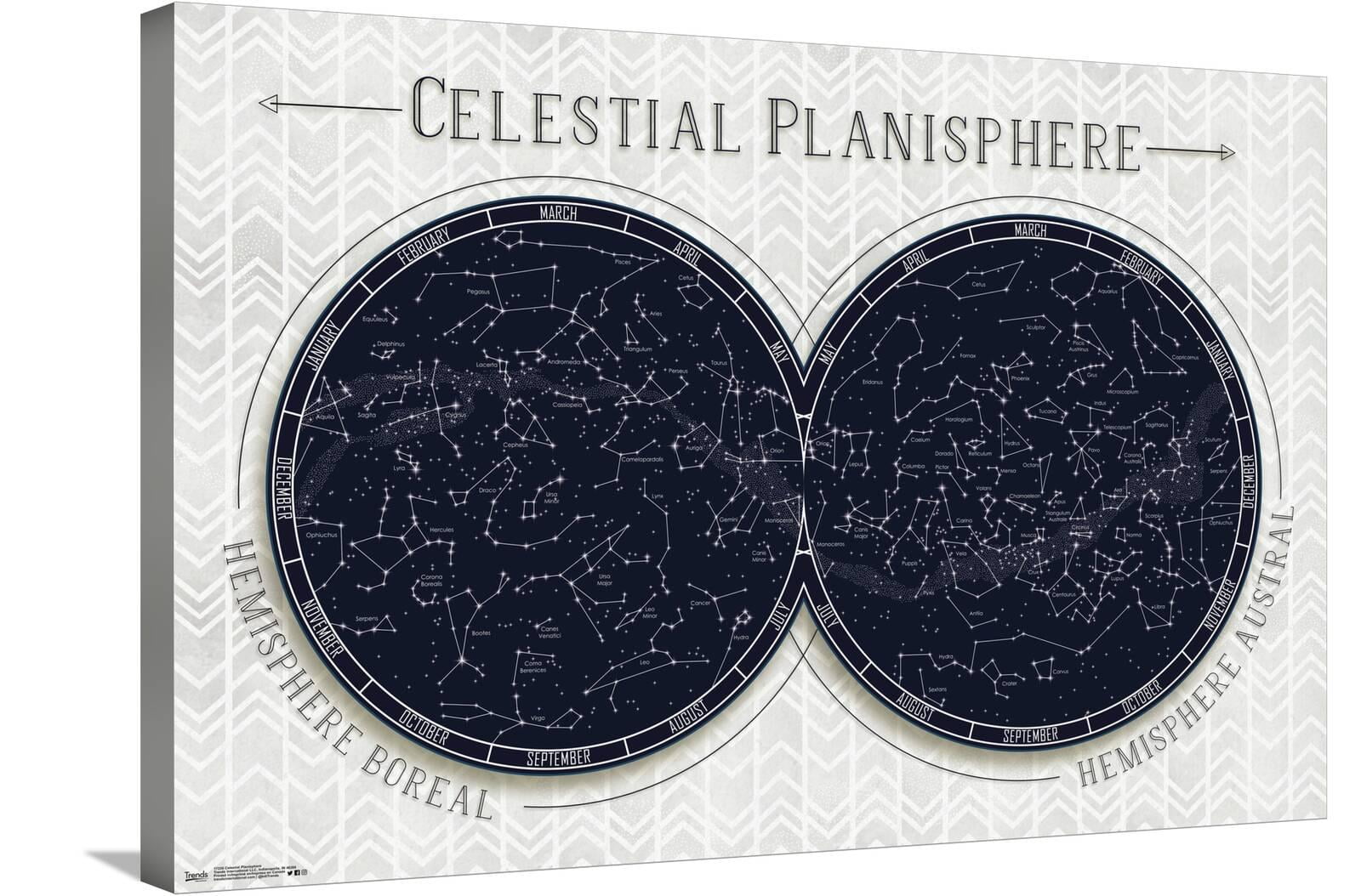 Celestial Planisphere Canvas Wall Poster, 22.375" x 34" - Walmart.com