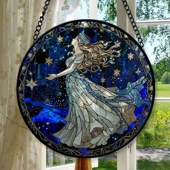 Celestial Princess 3 Stained Glass Window Hanging, Christmas Decoration ...