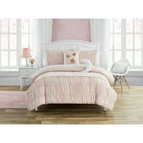 ALEX + BELLA Comforter Set PinkRainbow Ruffle Microfiber,Twin, 4 Piece - Walmart.com