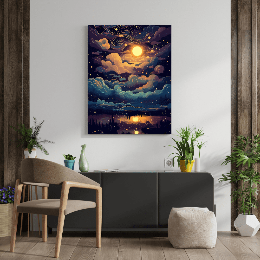 Celestial Radiance - Celestial Moon Magic Canvas Wall Art - Walmart.com