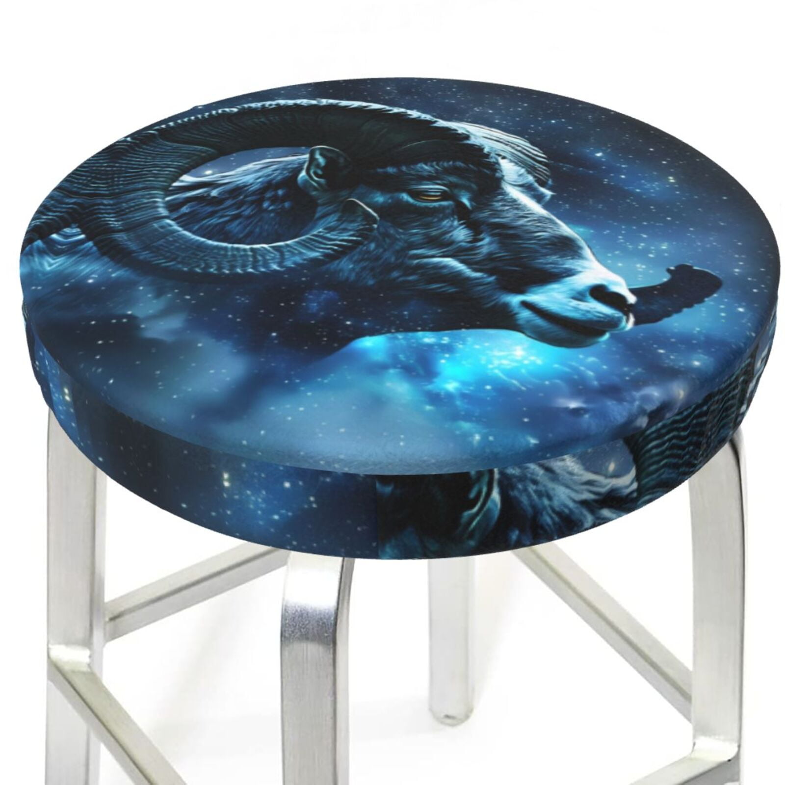 Celestial Ram Night Sky Bar Stool Covers Round - Soft Anti-Slip Round ...
