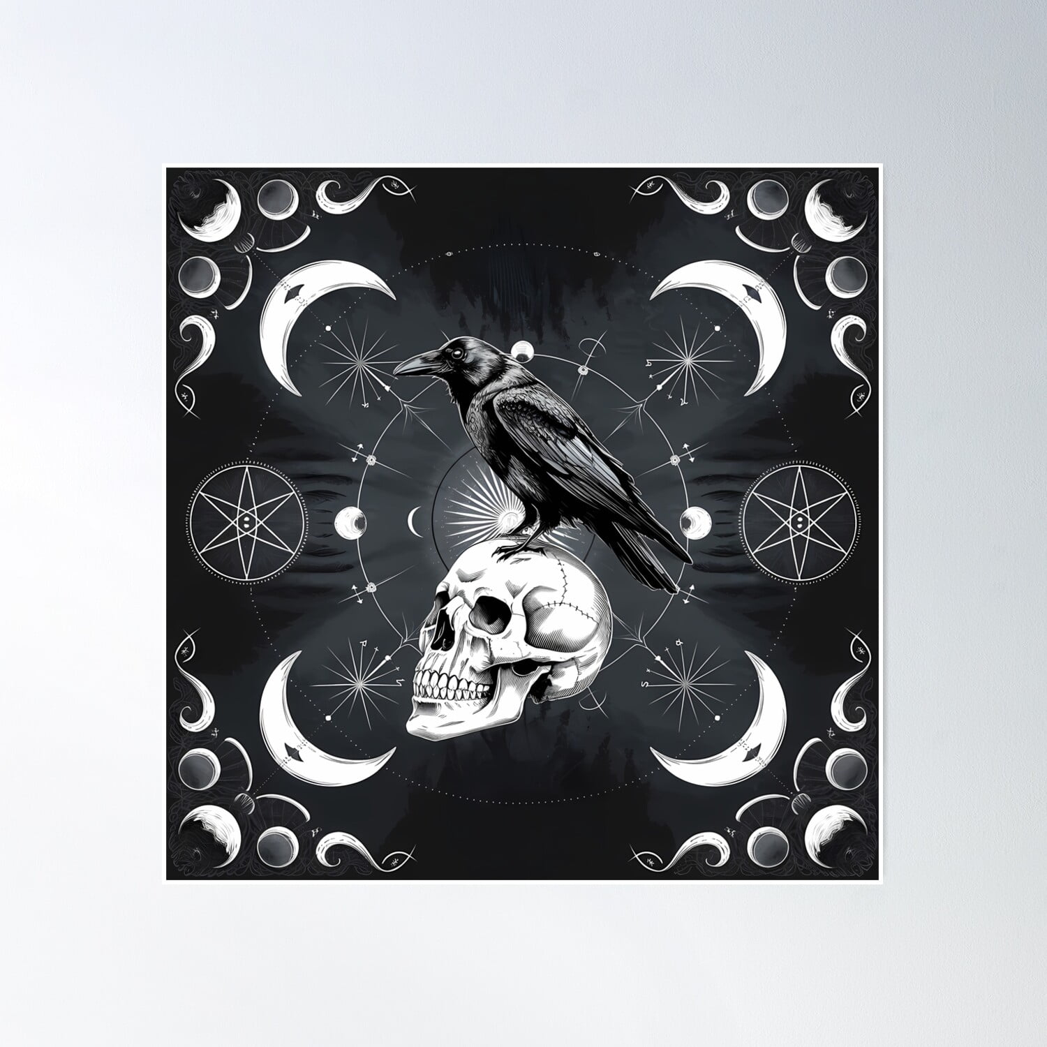 Celestial Raven Underworld Poster Wall Art, Modern Wall Decor, 24x24 ...