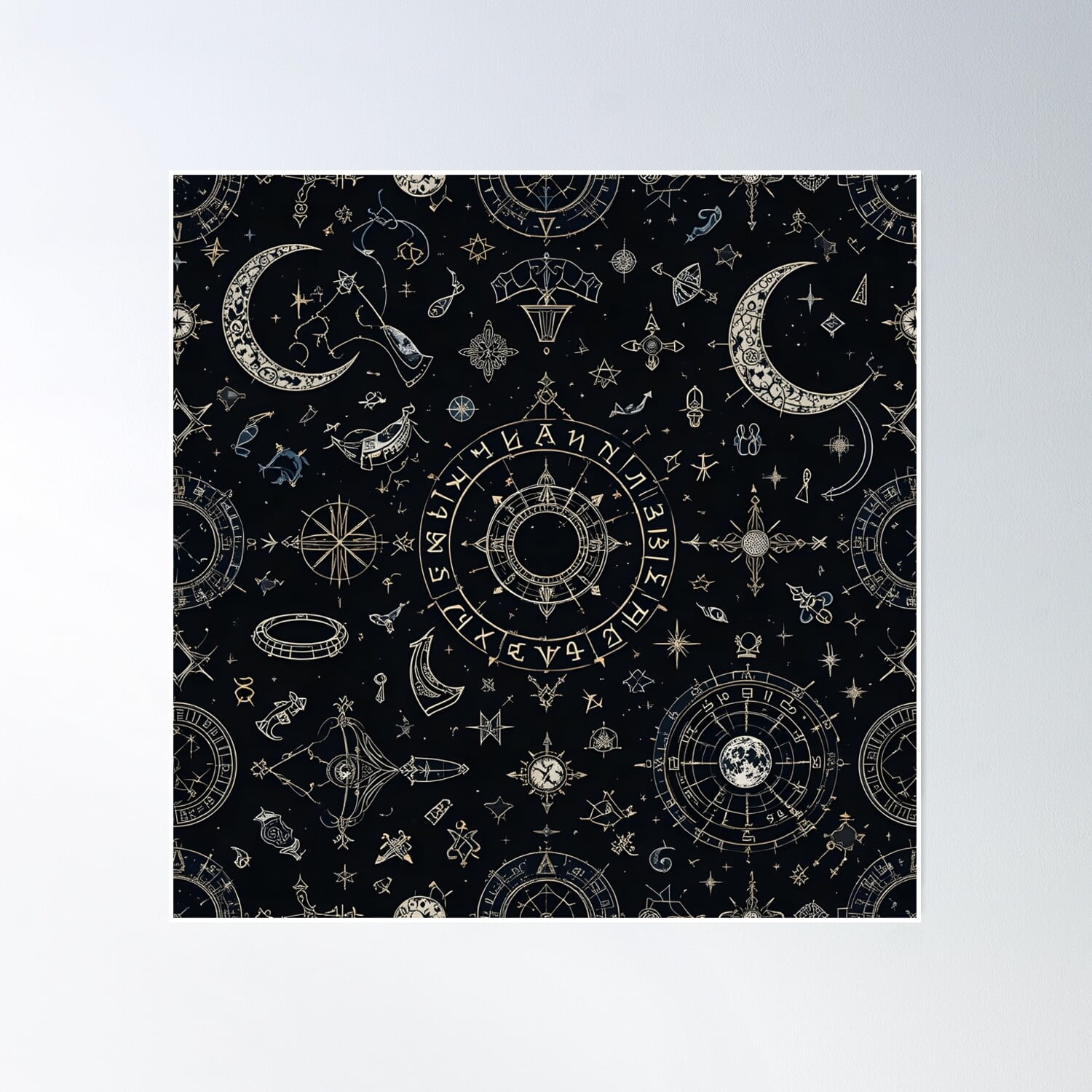 Celestial Runes Poster Wall Art, Modern Wall Decor, 30x30 UNFRAMED ...