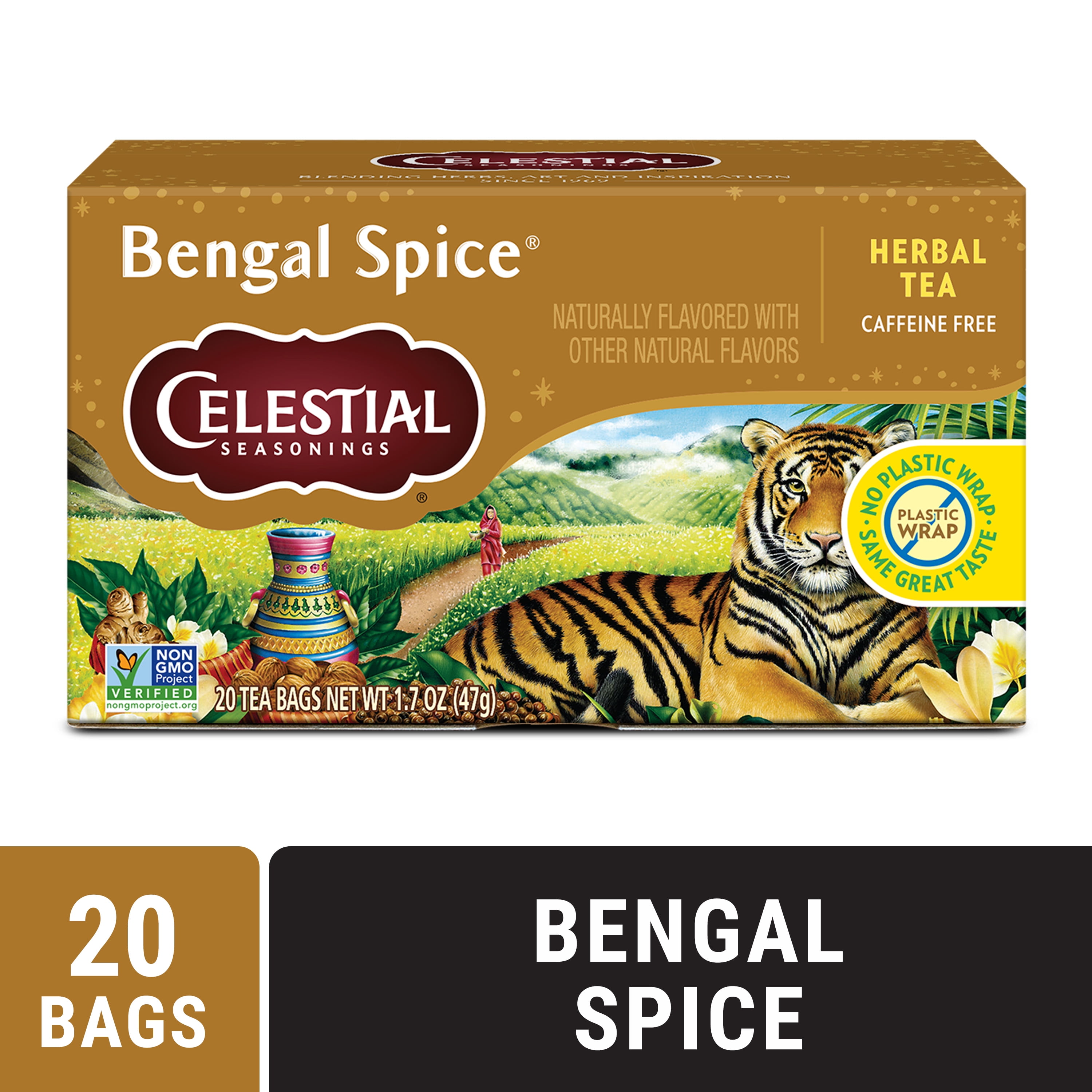 Celestial Seasonings Decaffeinated Bengal Spice Herbal Tea, Steep ...
