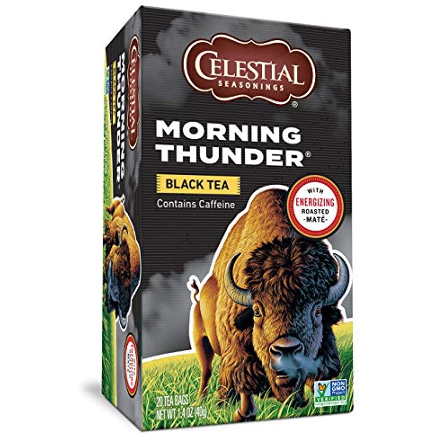 Celestial Seasonings Morning Thunder Black Tea, Caffeinated, 20 Bags ...
