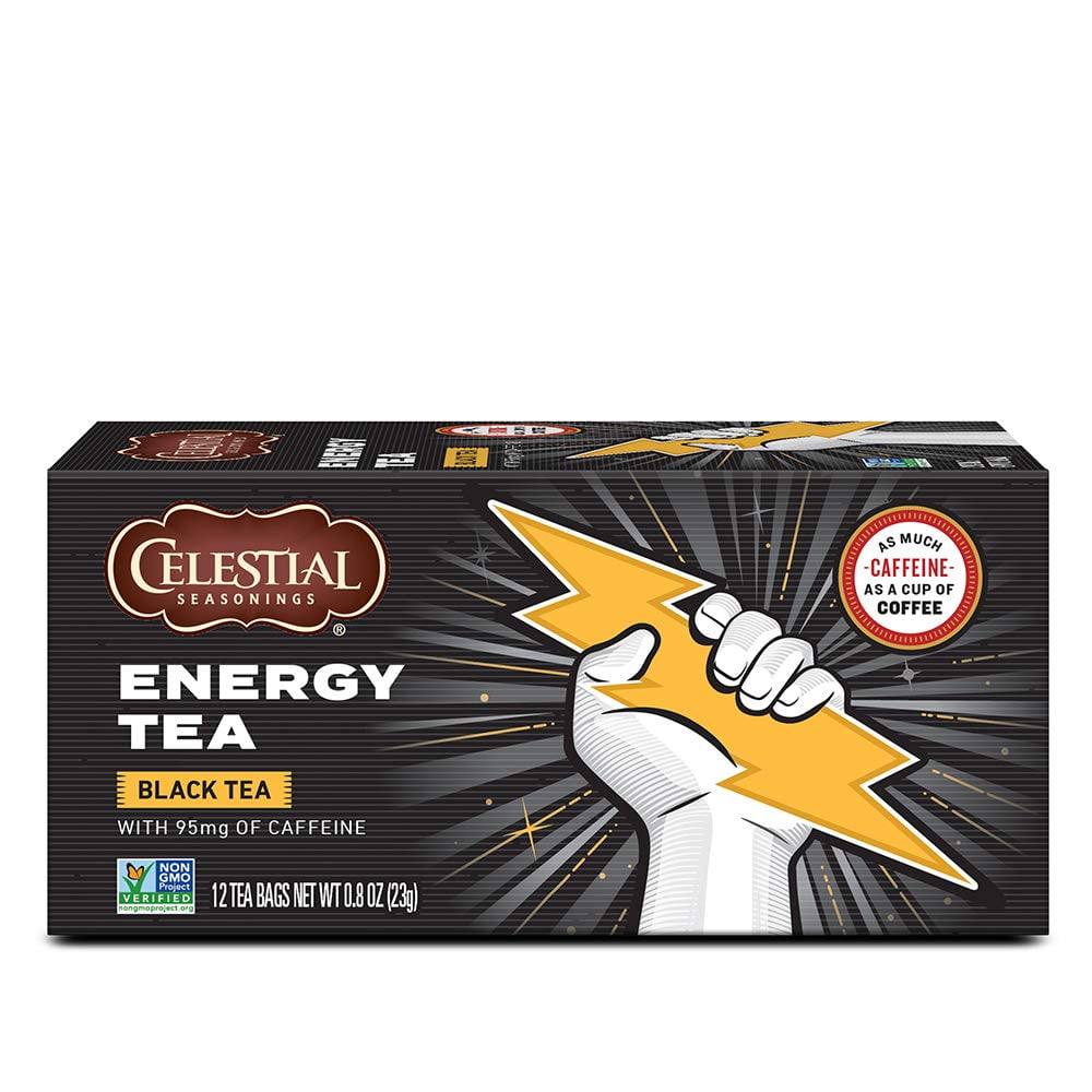 Celestial Seasonings Black Tea, SBF3 Energy Black Tea, 12 Count ...