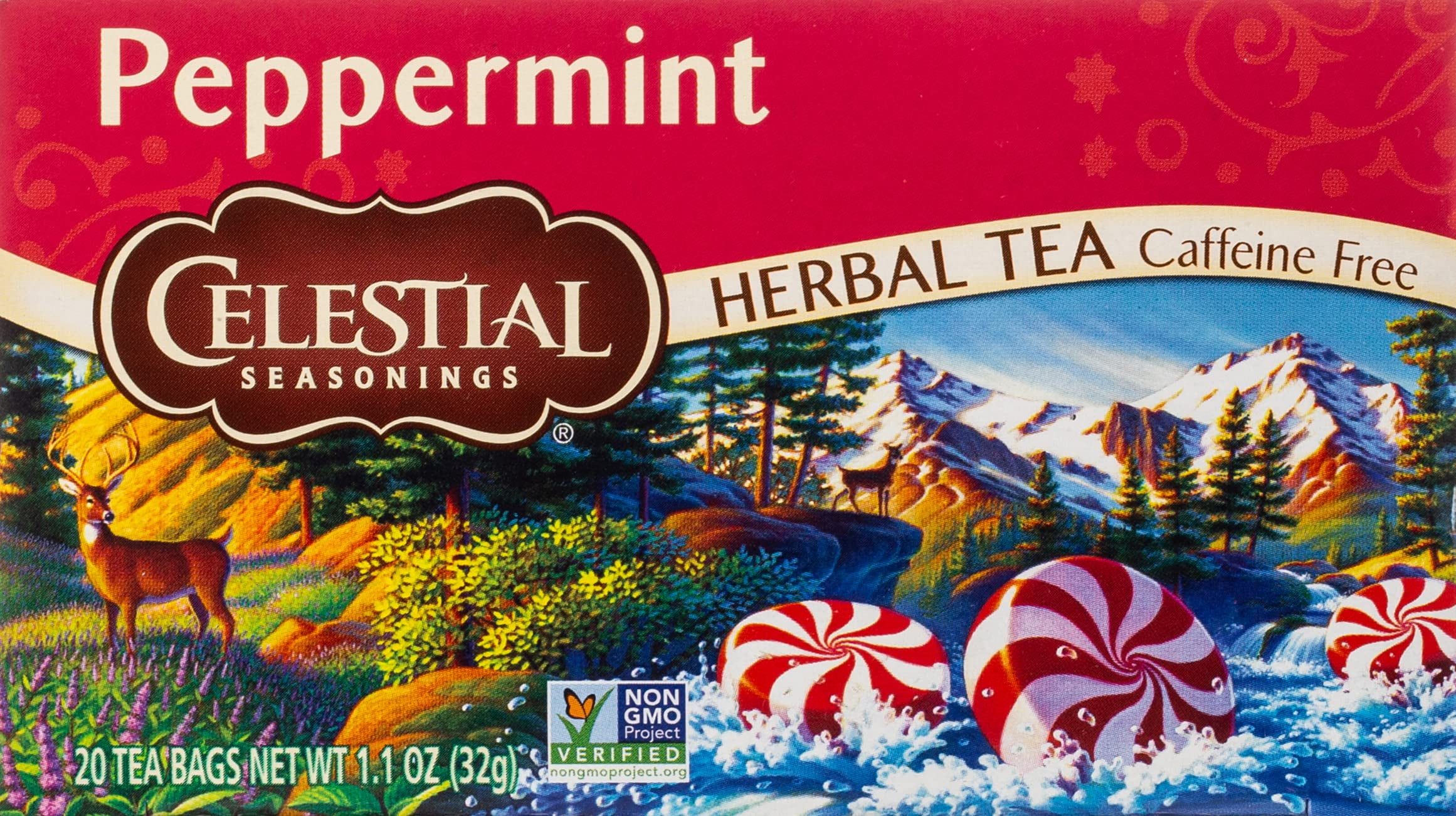 Celestial Seasonings Caffeine Free Peppermint Natural Herbal Tea 20 Ea ...