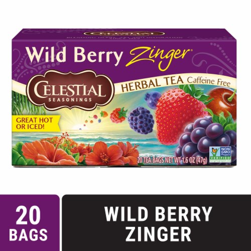 Celestial Seasonings Caffeine Free Wild Berry Zinger Herbal Tea 20 ct - Walmart.com
