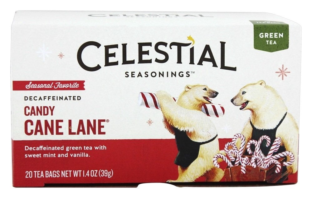 Celestial Seasonings Candy Cane Decaf HYZ01 Green Tea Bags, 20 ct ...